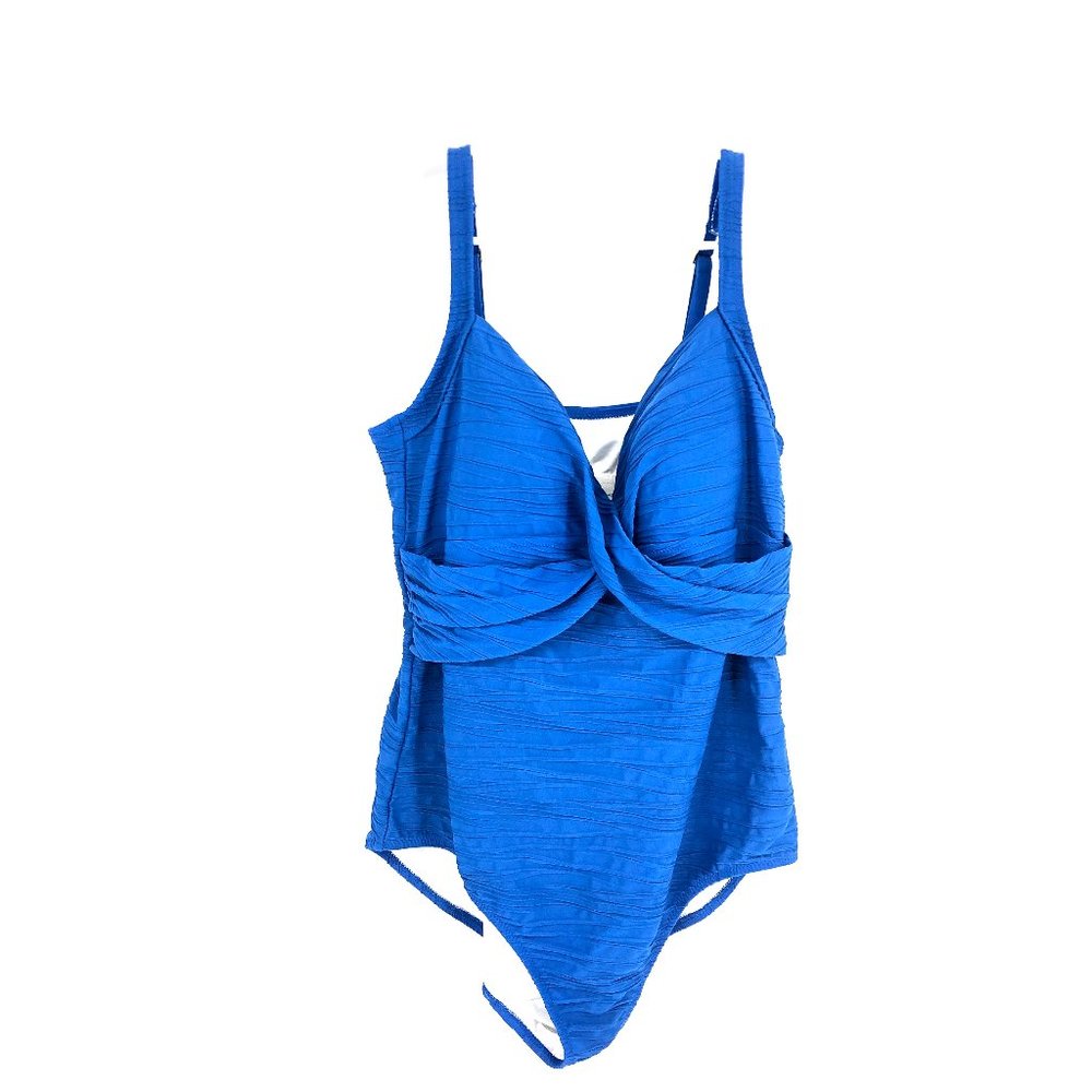 Lands End Bathing Suit Royal Blue One Piece Swim Suit… Gem